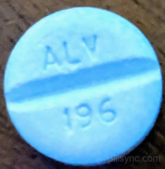 ROUND BLUE ALV 196 - oxycodone and acetaminophen tablet Pill Images