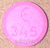 ROUND PINK E 345 - dextroamphetamine saccharate amphetamine aspartate ...